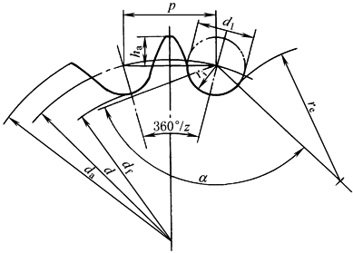 齿槽形状(GB/T1243—1997)