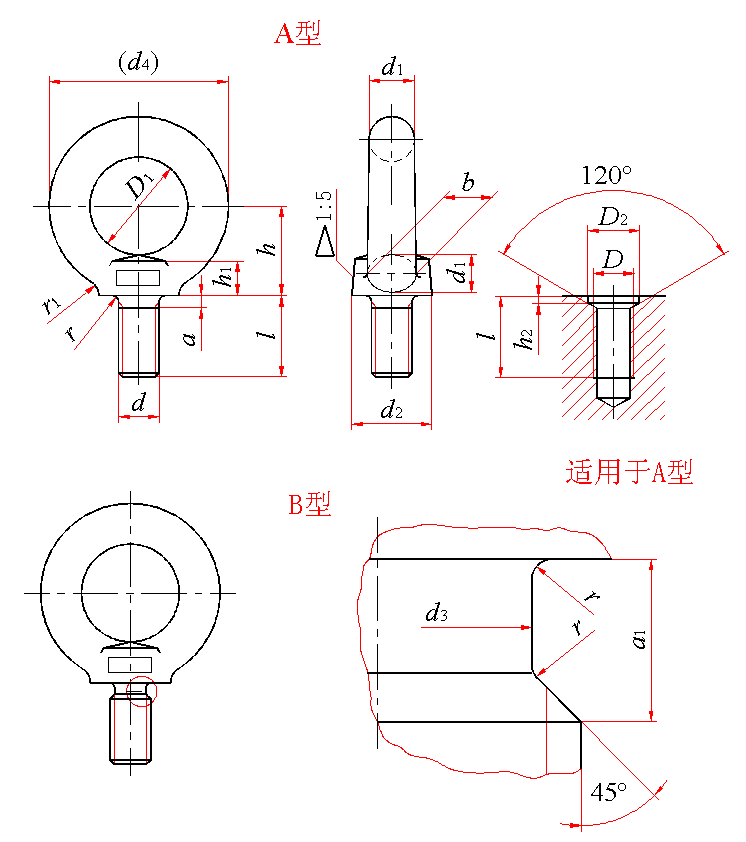 吊环螺钉（GB825-88）